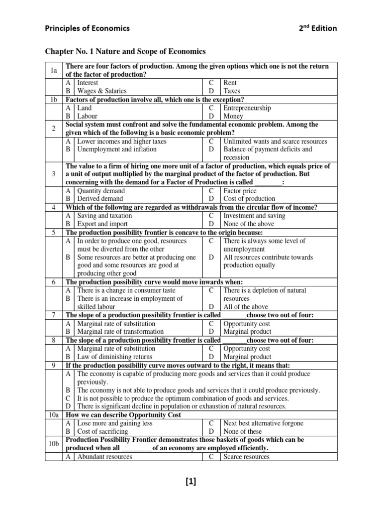 Chapter Wise Practice Questions | PDF | Average Cost | Demand