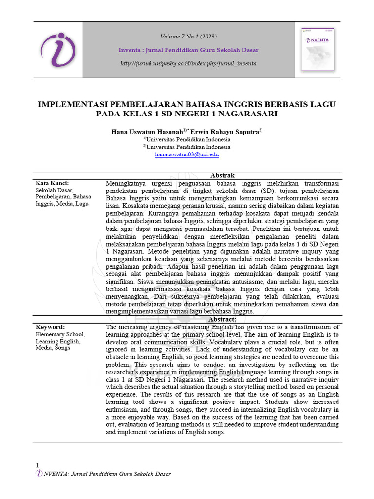 Draft Template INventa 2022 - UAS-Artikel Inggris | PDF