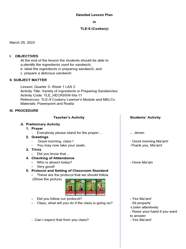 Detailed Lesson Plan in TLE 9 | PDF