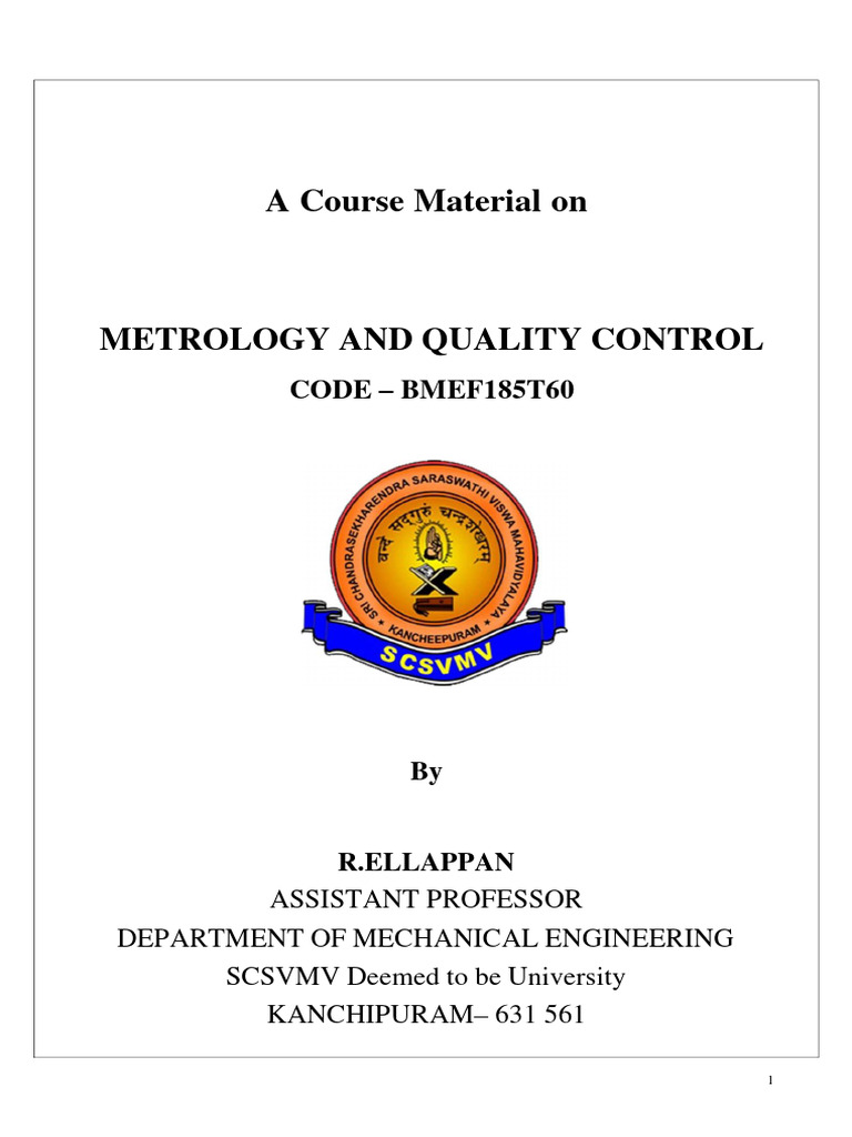 Metrology & Quality Control | PDF | Calibration | Accuracy And Precision