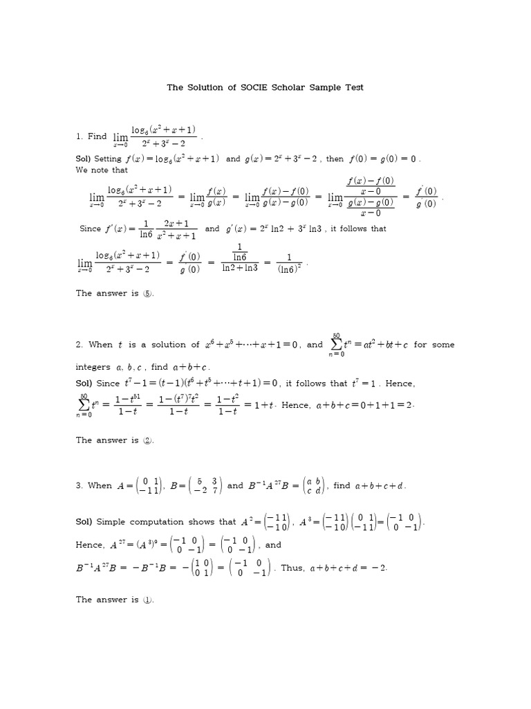 02 Socie Scholar Sample Solution | PDF | Discrete Mathematics | Mathematics