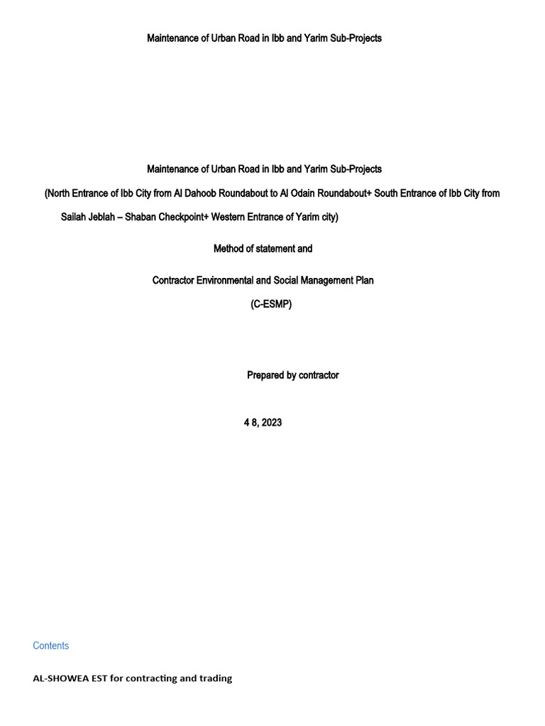 Urban Road Maintenance in Ibb & Yarim | PDF | Road | Road Surface