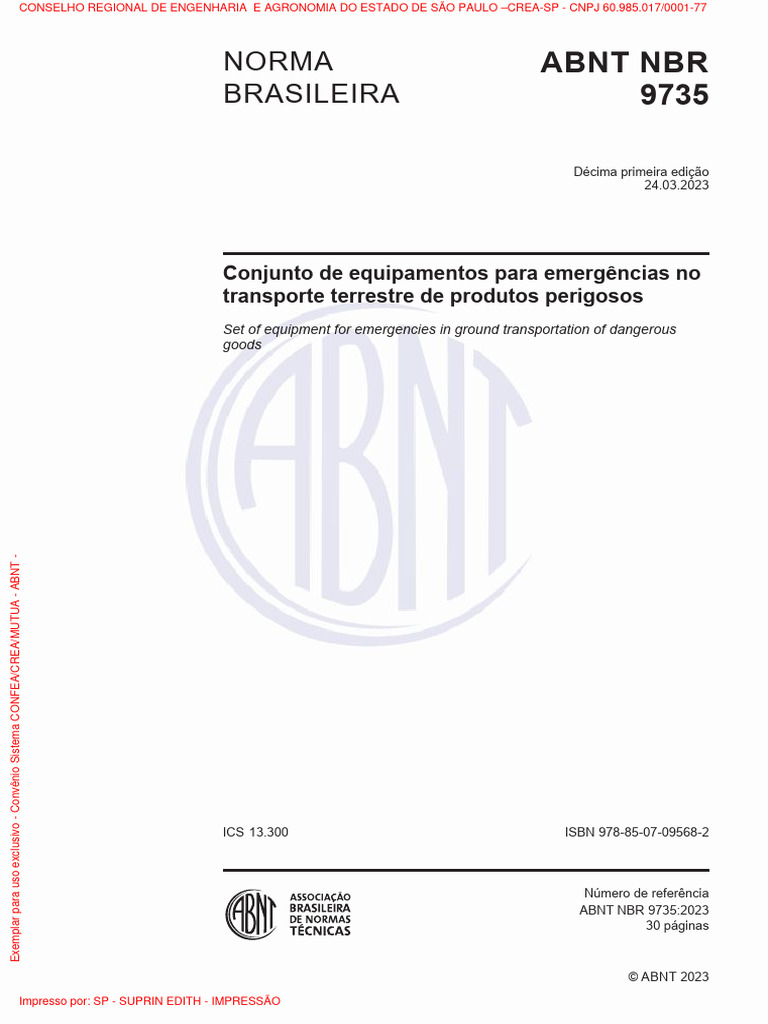 NBR 9735 2023 | PDF