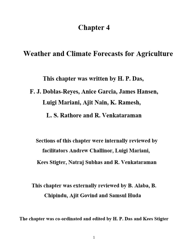 Agrometeorology and Crop Weather Forecastin 2 | PDF ...