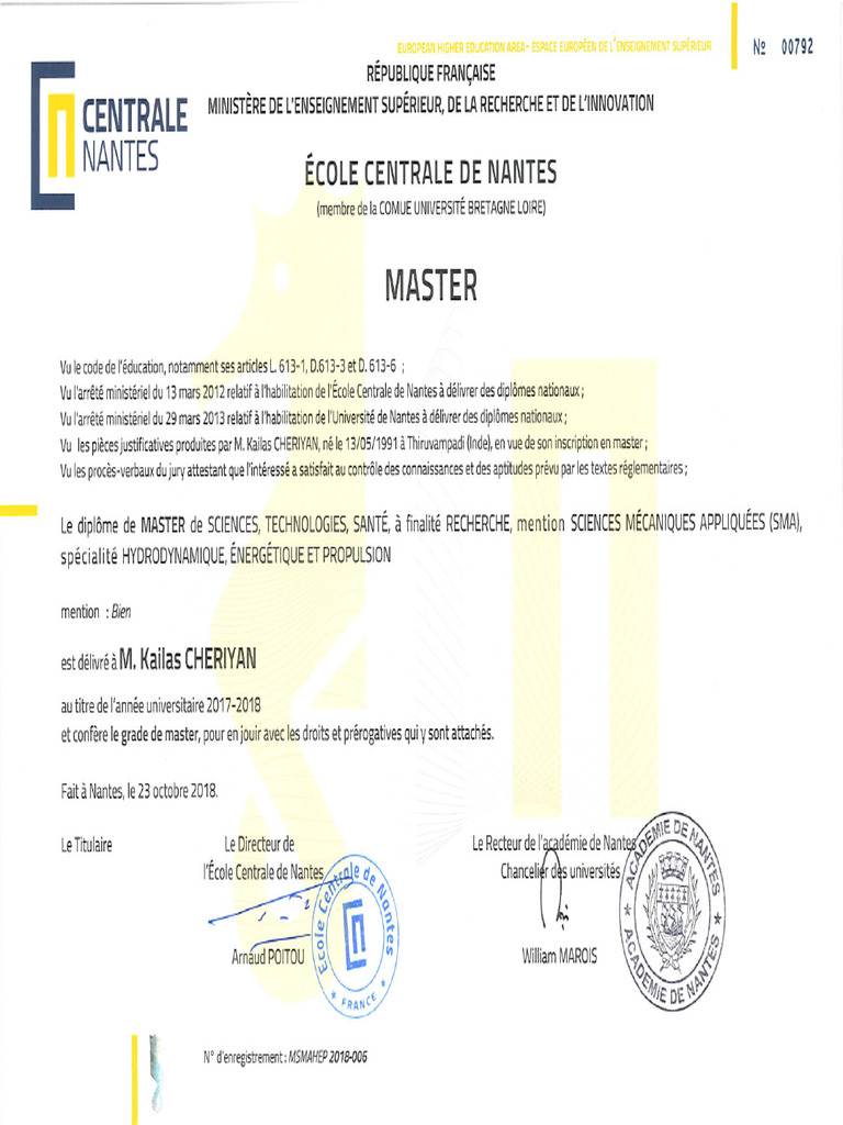Diplome Master Construction Navale Ulg Liège 2018 | PDF