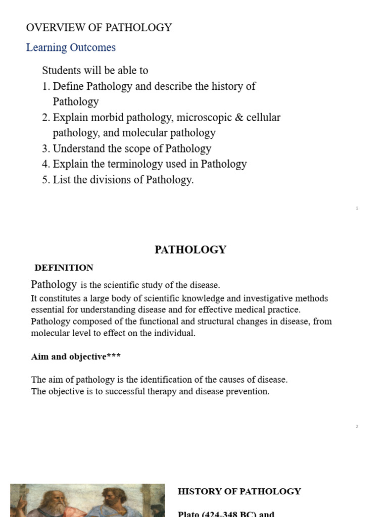 0 Introduction of Pathology | PDF | Pathology | Histopathology