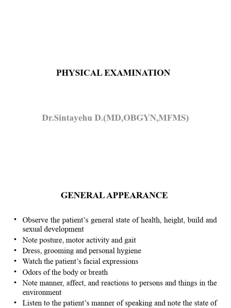 Physical Examination | PDF