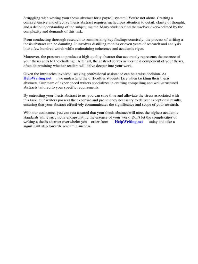 Thesis Abstract Payroll System | PDF | Payroll | Automation Thesis Abstract Payroll System | PDF | Payroll | Automation