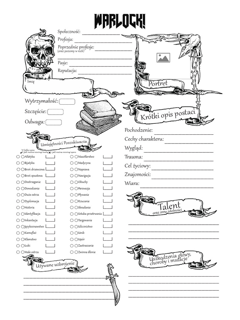Warlock Edytowalna | PDF