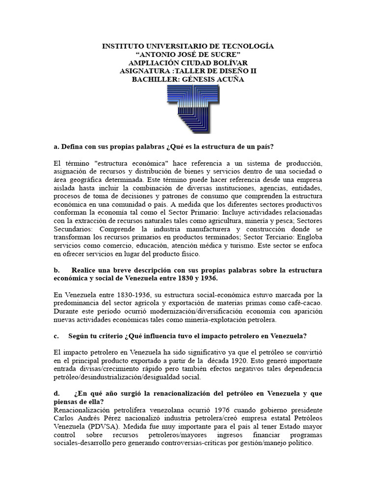 Estructura económica y social de Venezuela | PDF | Venezuela | Petróleo