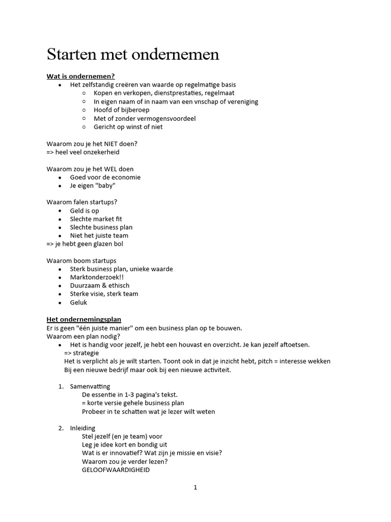 Starten Met Ondernemen | PDF