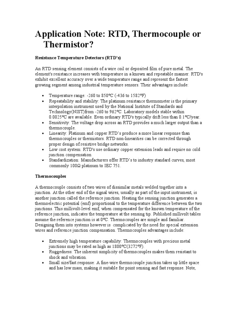 RTD TC | PDF | Thermocouple | Thermodynamic Properties
