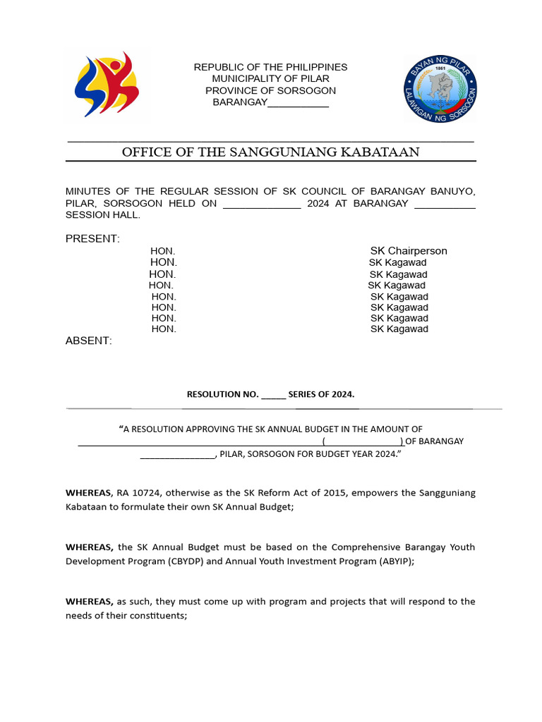 Resolution Approving the Annual Budget | PDF
