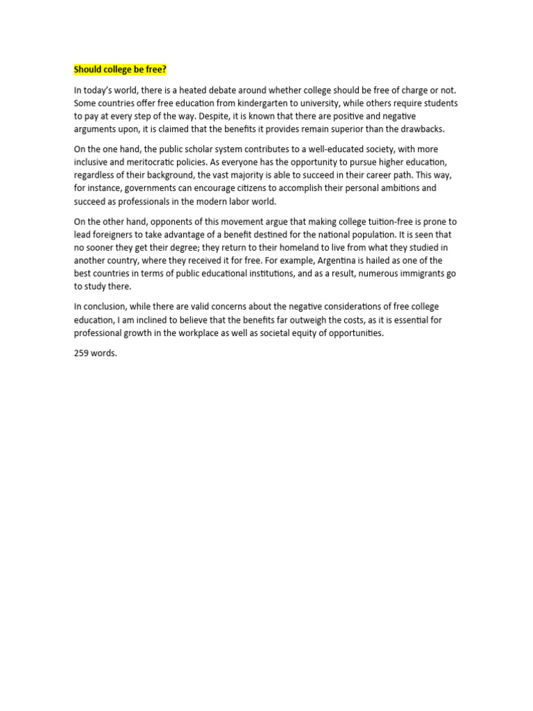 Should College Be Free | PDF