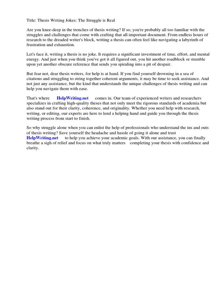 Thesis Writing Jokes | PDF | Thesis | Doctor Of Philosophy Thesis Writing Jokes | PDF | Thesis | Doctor Of Philosophy