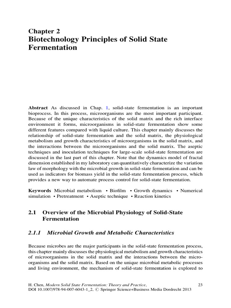 Chapter 2. Biotechnology Principles of Solid State Fermentation | PDF | Microorganism | Bacteria
