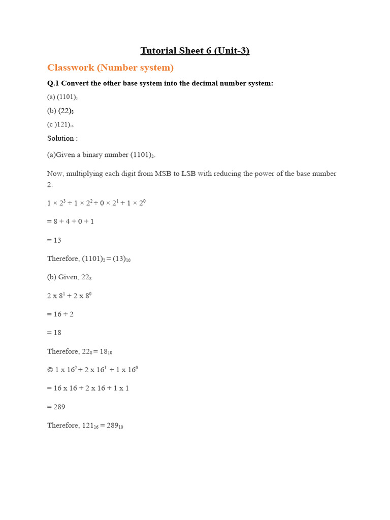 Tutorial Sheet-3 (Unit-1) | PDF | Logic Gate | Teaching Mathematics