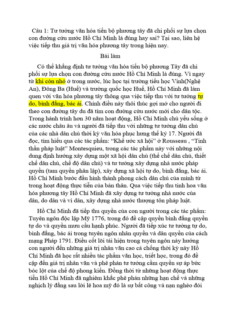 Tu Tuong Ho Chi Minh de Cuong | PDF