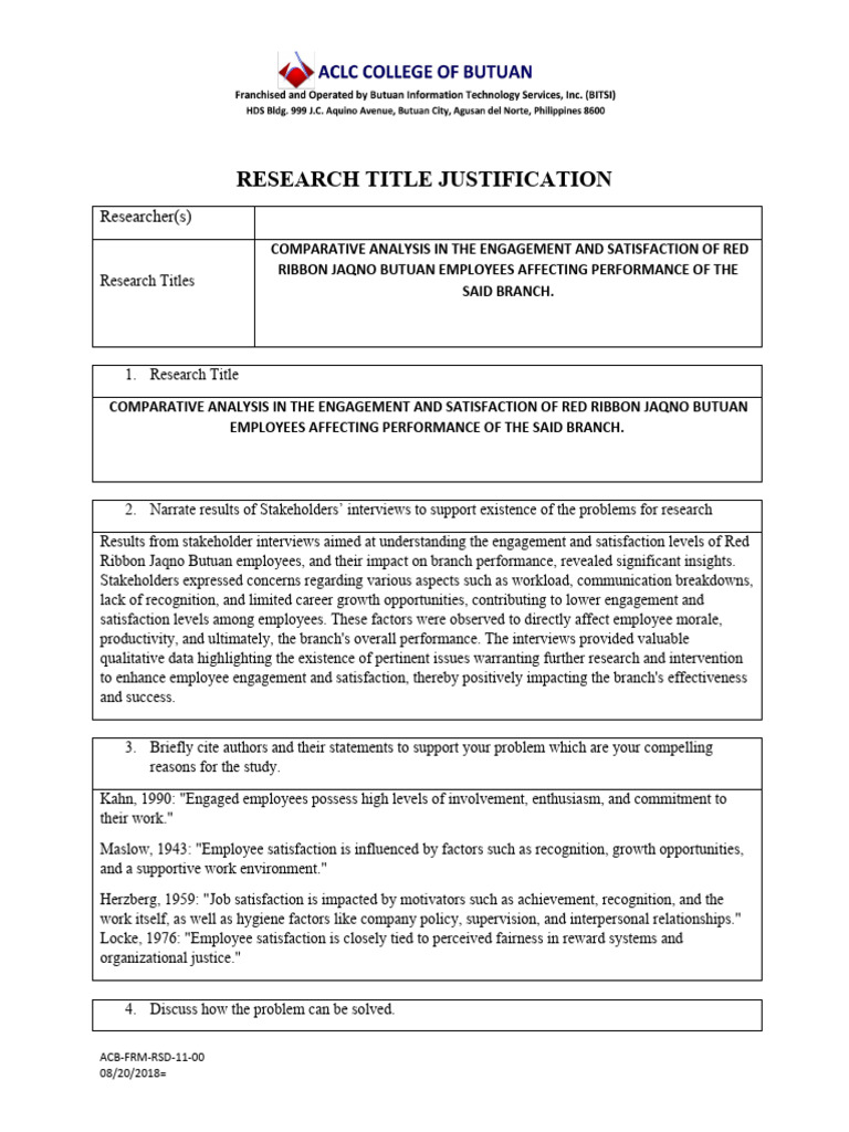 Enriquez Justification | PDF | Job Satisfaction | Employment
