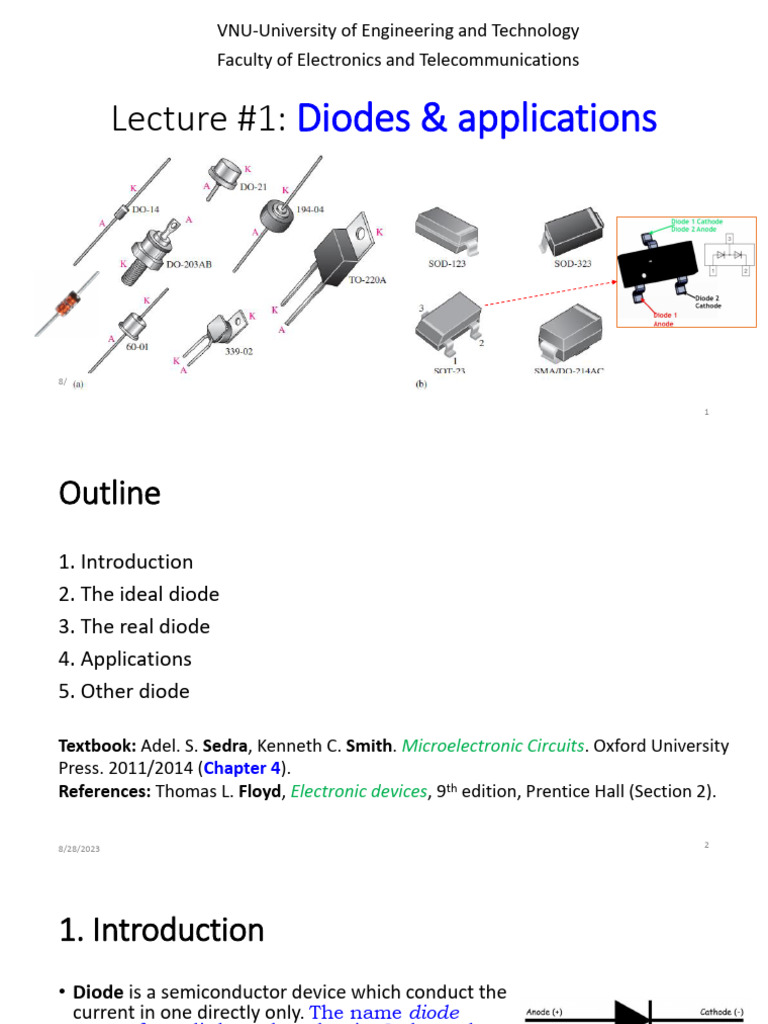 Lecture 1 Diode and Applications - Updated | PDF | Rectifier | Diode