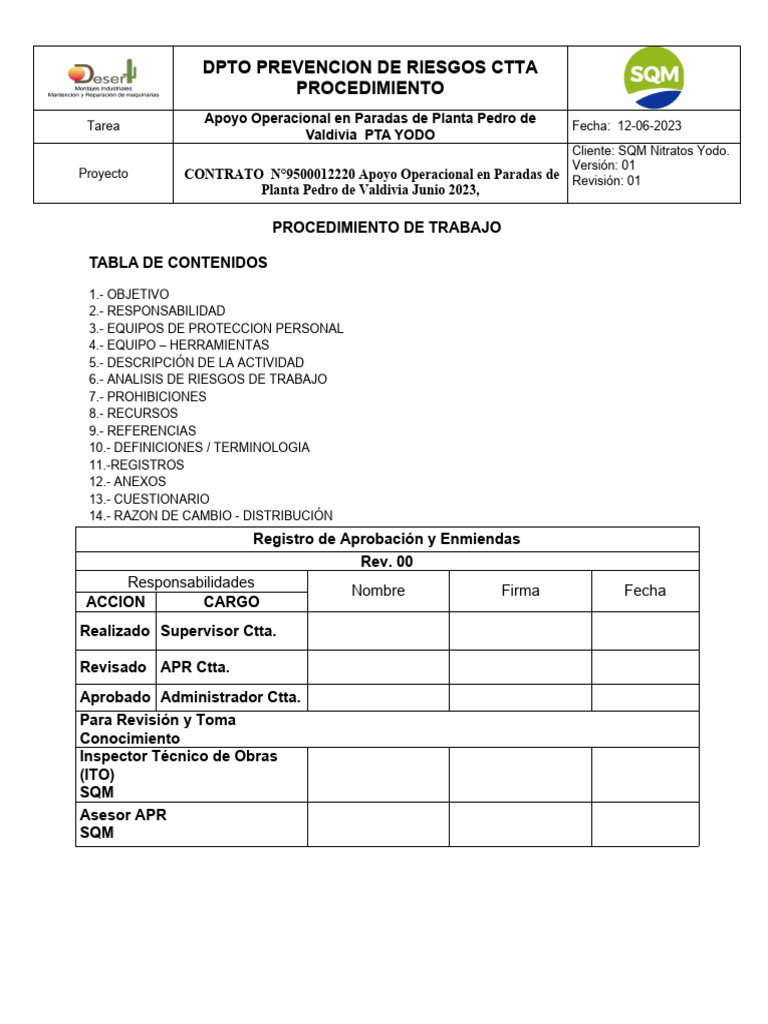 Pts PP Pedro de Valdivia Pta Yodo | PDF