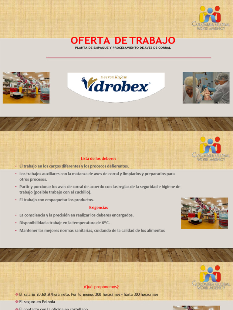 Drobex - Oferta Pracy Empaque y Procesamiento Avicola | PDF