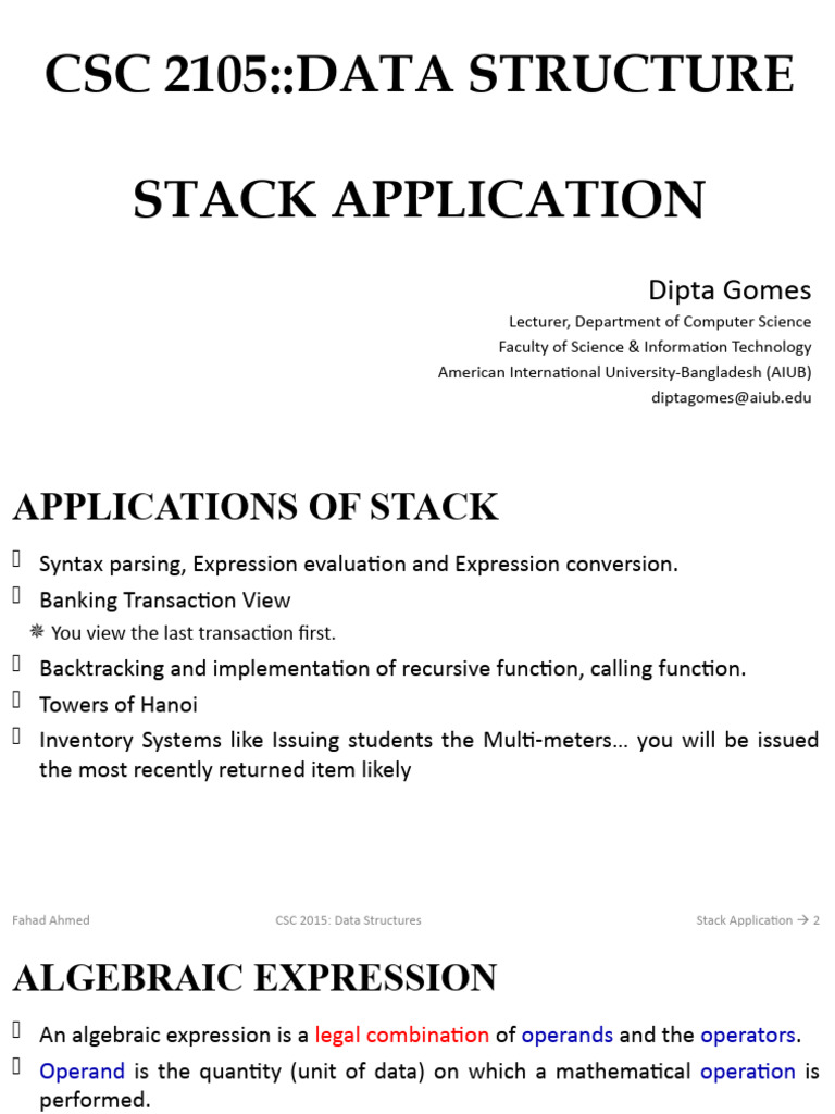Stack Presentation | PDF | Computing | Mathematics