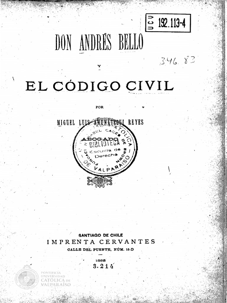 1885 Don Andr S Bello y El C Digo Civil | PDF | Justicia | Crimen y violencia