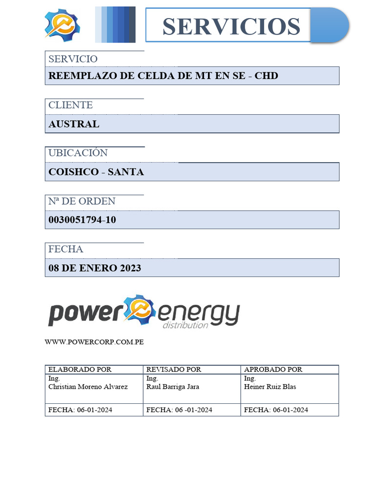 Reemplazo de Celda de MT en Se - CHD - Sol0030051794-10 | PDF ...
