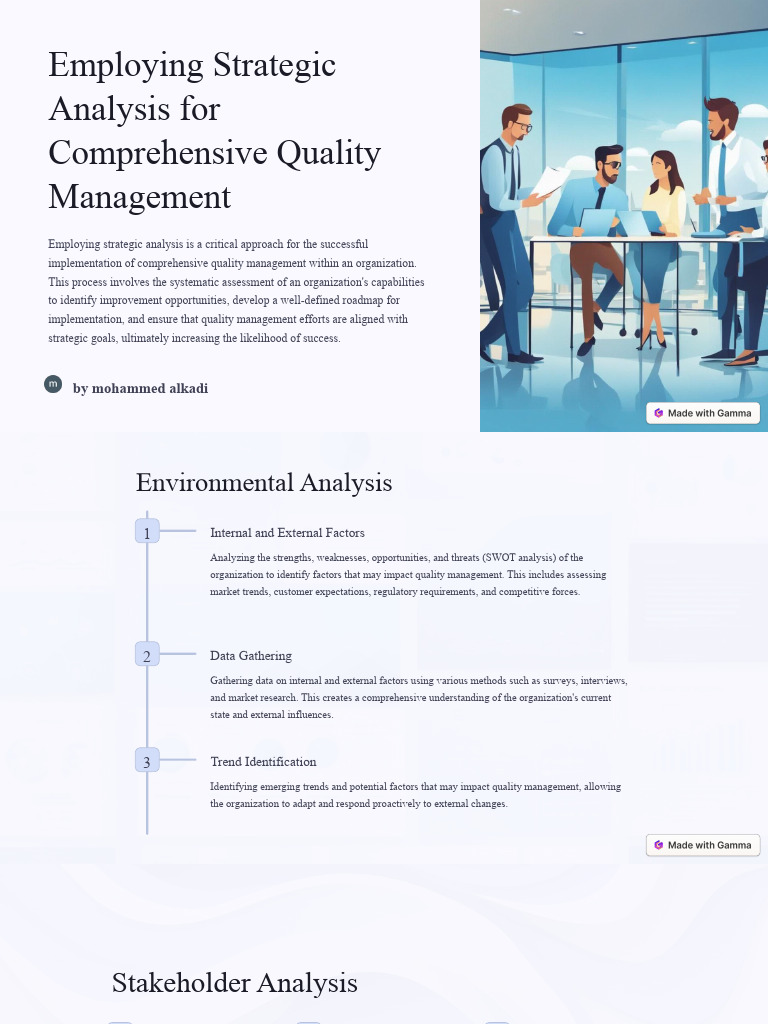 Employing Strategic Analysis For Comprehensive Quality Management | PDF Employing Strategic Analysis For Comprehensive Quality Management | PDF