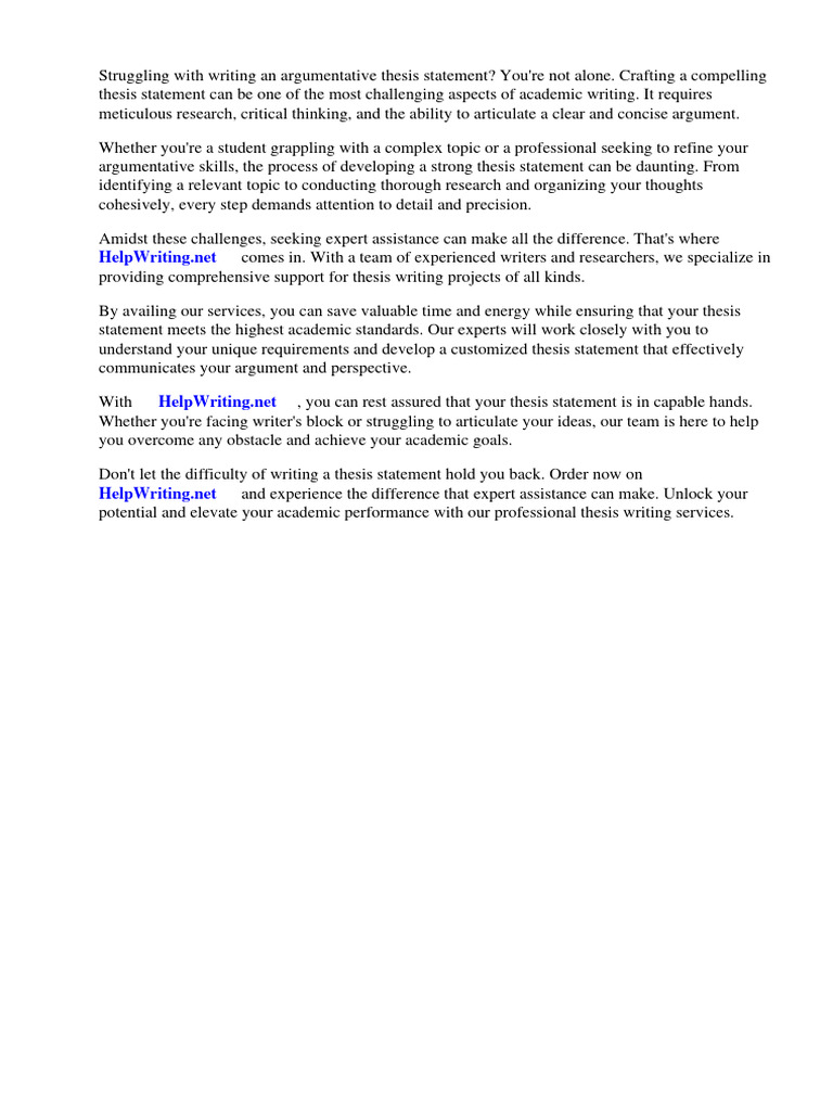Argumentative Thesis Statement Practice | PDF | Essays | Thesis