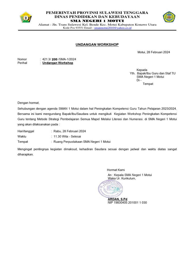 Undangan Workshop 2024 | PDF