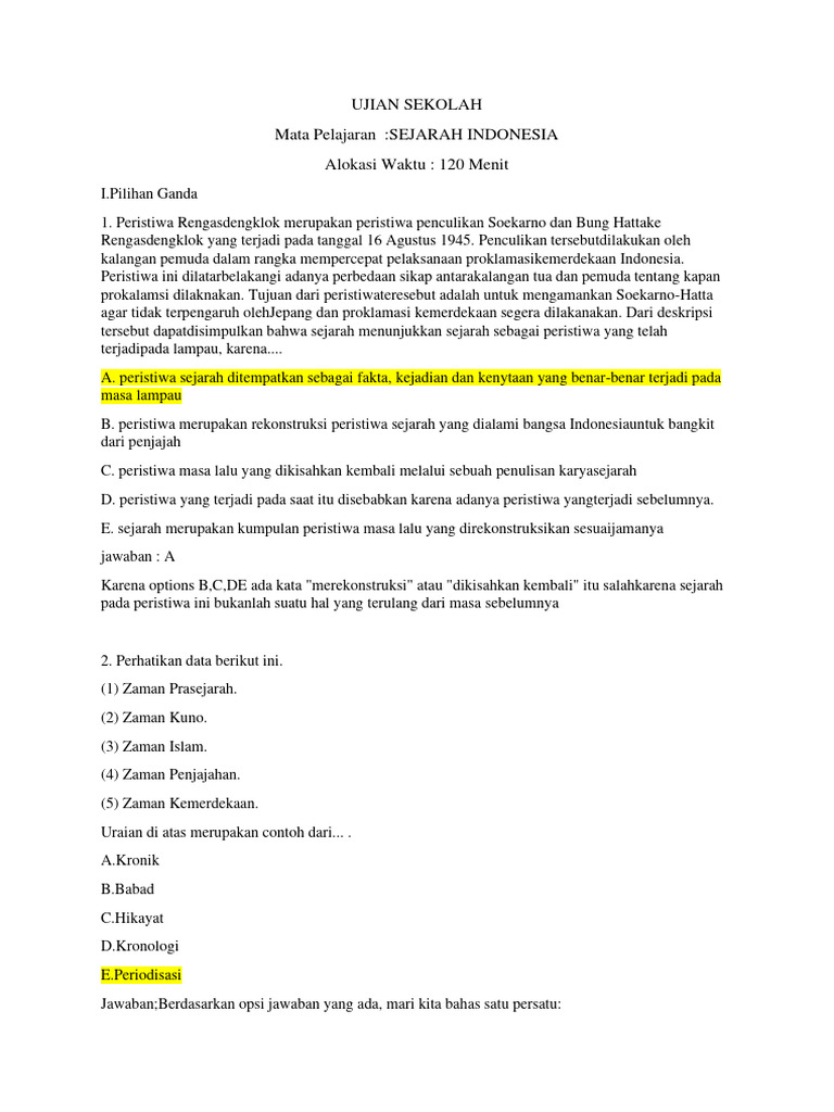 Ujian Sekolah Sejarah | PDF | Sejarah | Agama & Spiritualitas