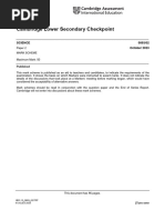 Checkpoint Science Paper 1 Marking Scheme April 2023 | PDF