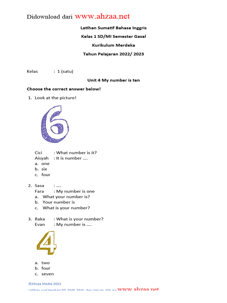 Latihan Sumatif Bahasa Inggris Unit 4 | PDF