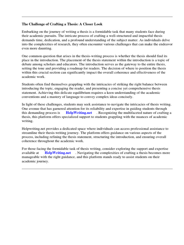 Thesis Writing Challenges Explained | PDF | Thesis | Essays