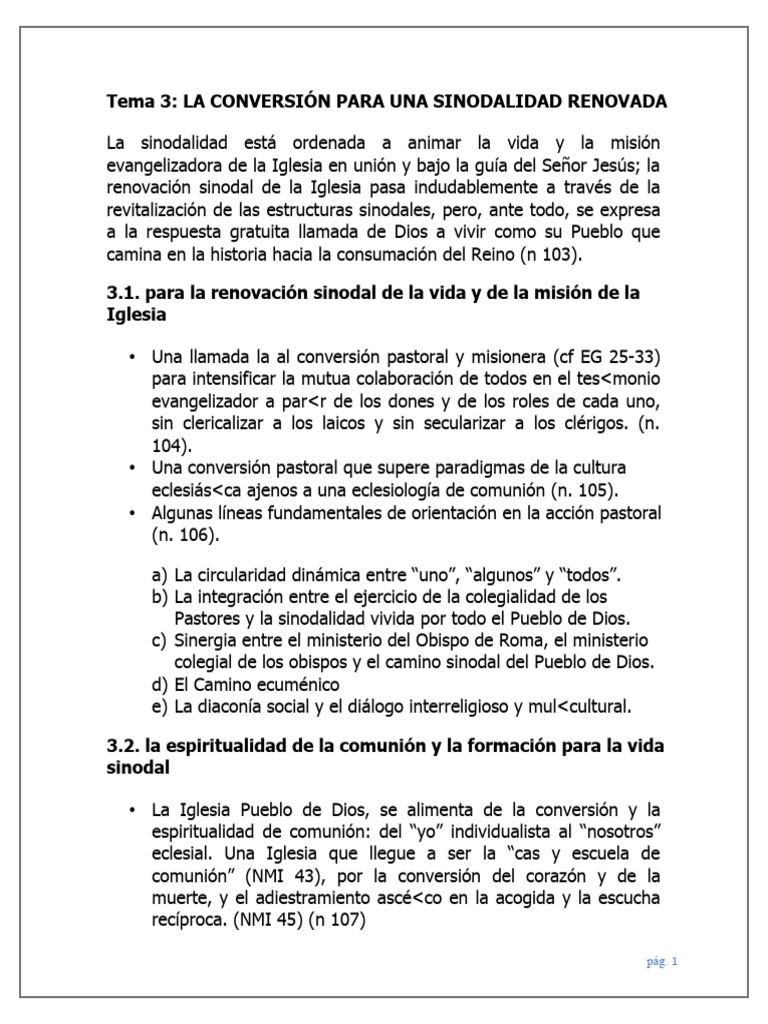 Renovación Sinodal y Conversión Eclesial | PDF | Religiones abrahámicas