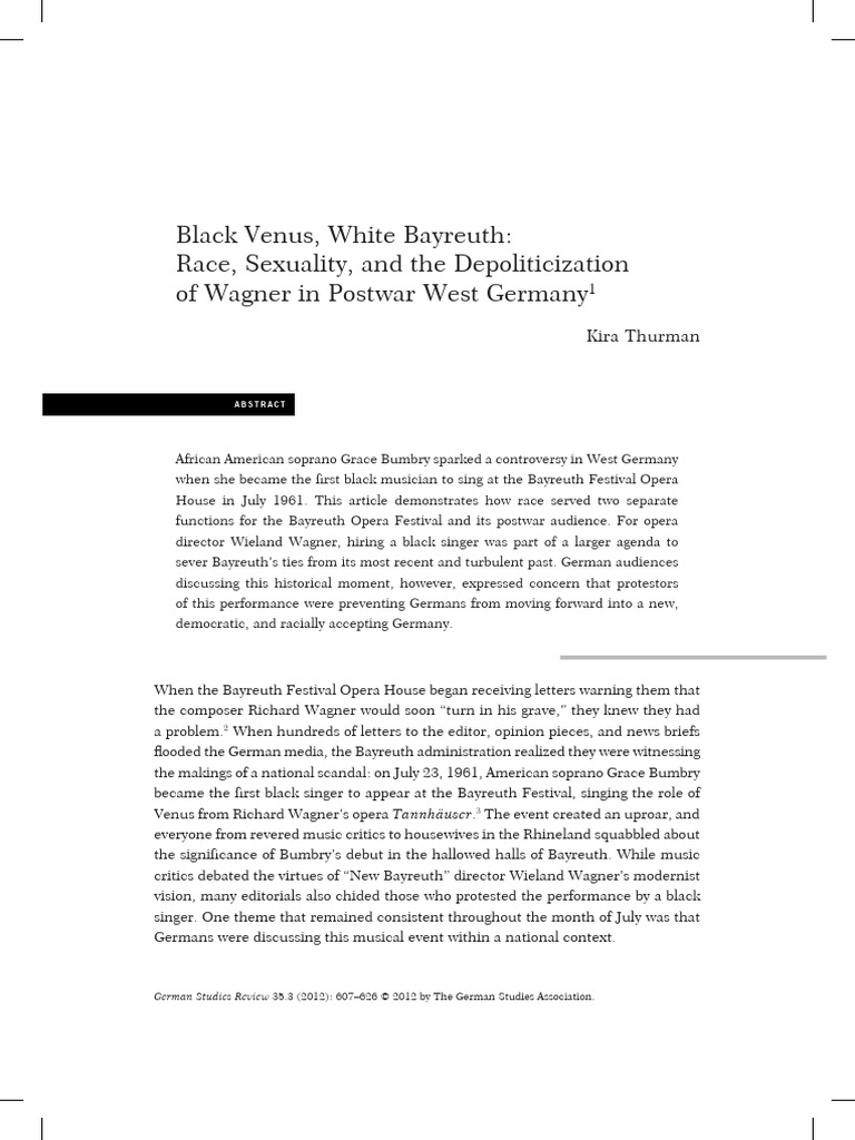 Black Venus White Bayreuth Race Sexualit | PDF | Richard Wagner | Nazi ...