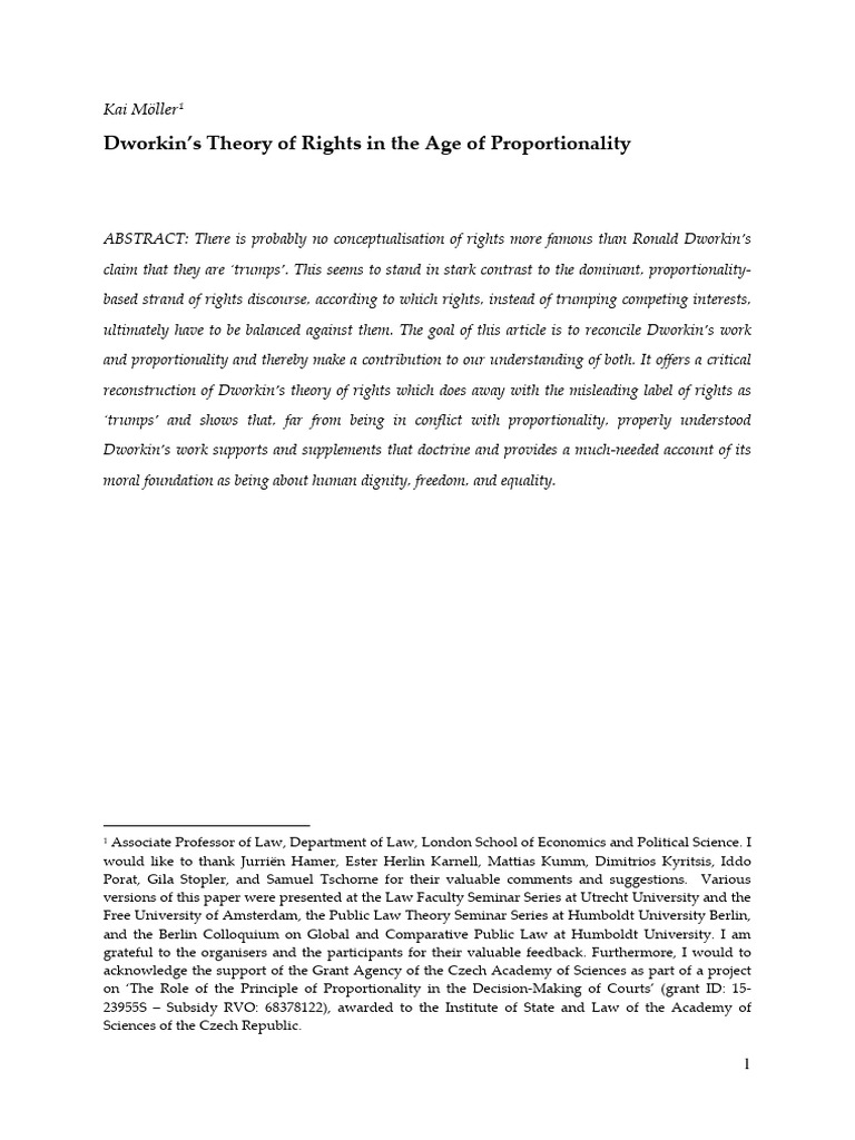 Dworkin's Theory of Rights - LEHR - Final | PDF | Justice | Crime ...