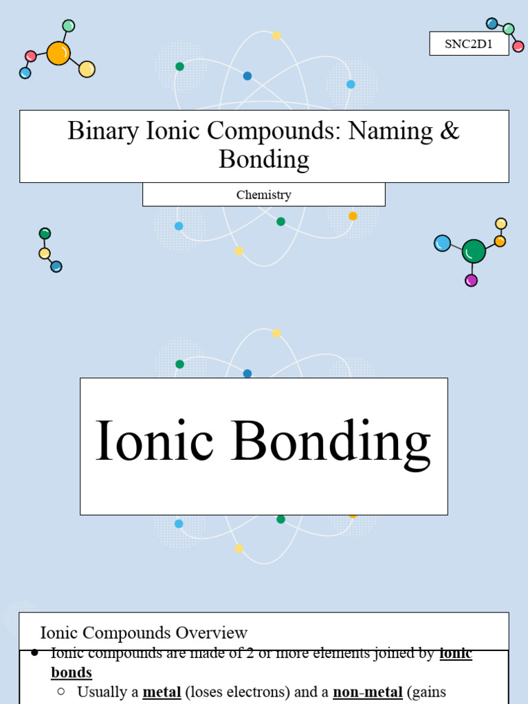 4 - Naming & Bonding (Binary Ionic Compounds) | Download Free PDF ...