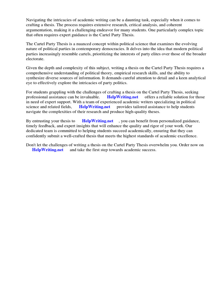 The Cartel Party Thesis Revisited | PDF | Thesis | Political Parties
