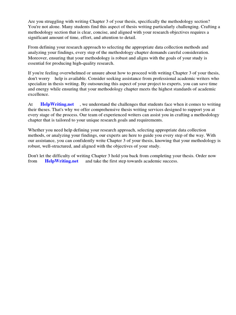 How To Write Chapter 3 of A Thesis Methodology | PDF | Methodology ...