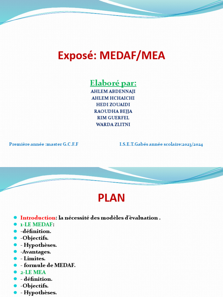 Exposé MEDAF MEA | PDF | Modèle d'évaluation des actifs financiers ...