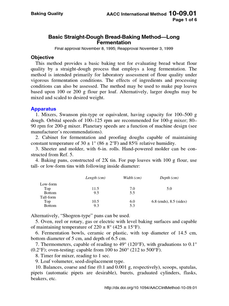 Basic Straight-Dough Bread-Baking Method-Long Fermentation: Objective | PDF | Cooking, Food ...