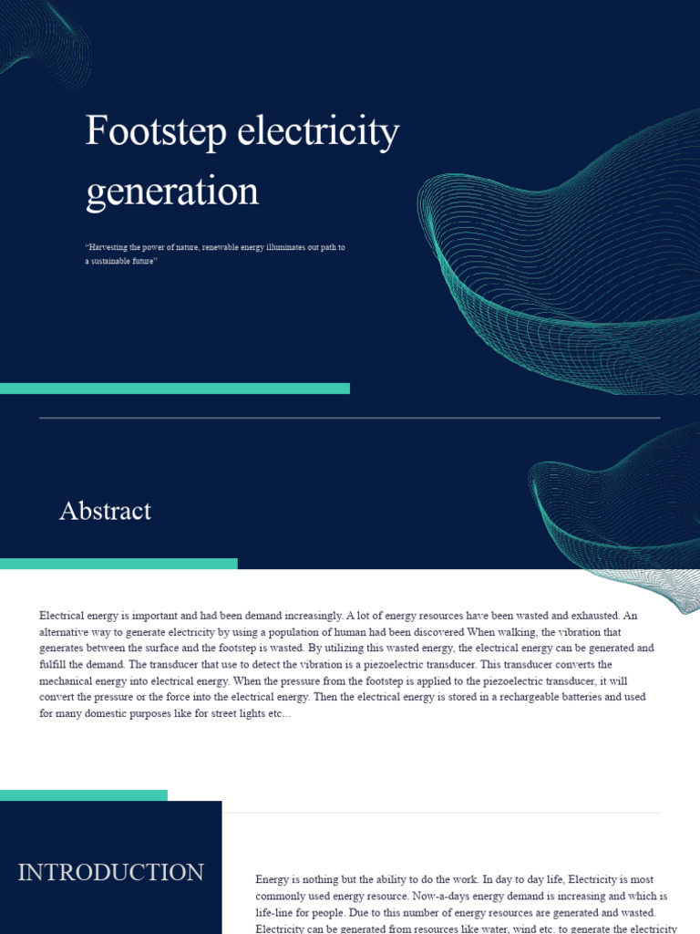Footstep Electricity Generation | PDF | Home & Garden | Technology ...