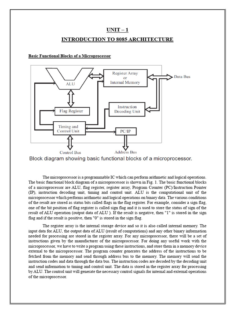 Unit I Pdf Central Processing Unit Input Output