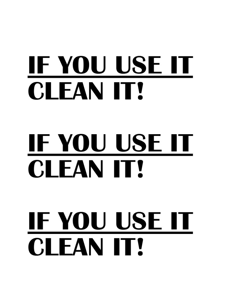 Please Clean As You Go | PDF