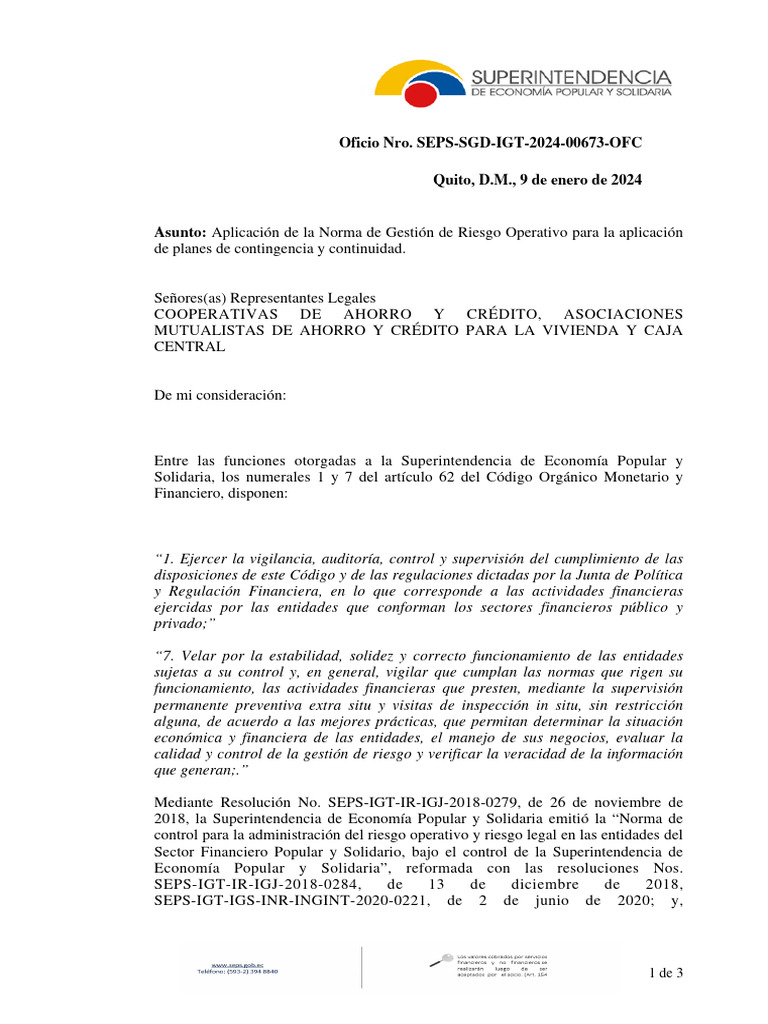 SEPS-SGD-IGT-2024-00673-OFC.pdf | PDF | Auditoría | Economias