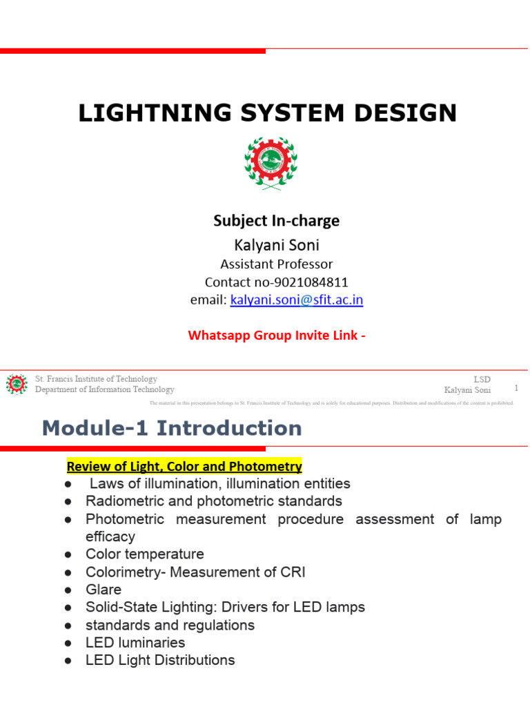 Lec 1 - Module 1 | PDF | Lighting | Waves