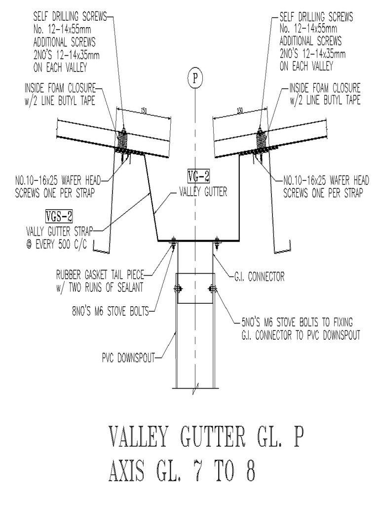 J 215 Valley Gutter Detail 215 GL.P Axis 7 To 8 | PDF